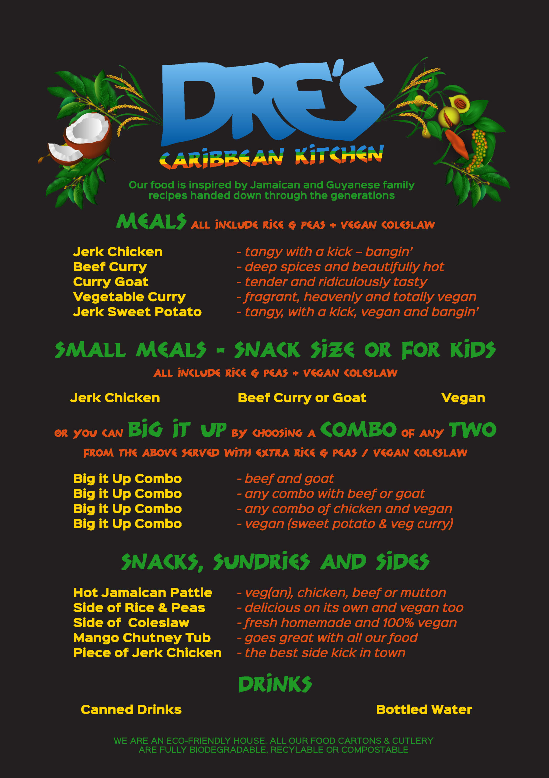 Menu – Dre's Caribbean Kitchen